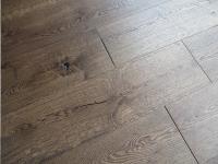 China Brown Stained White Oak Engineered Wood Flooring With Character Grade for sale