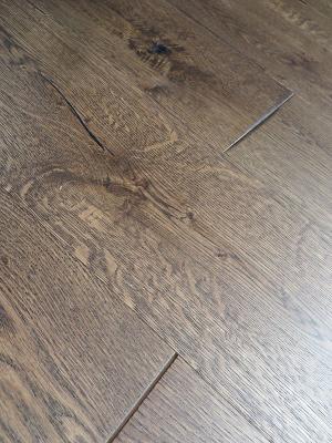 China Brown Stained White Oak Engineered Wood Flooring With Character Grade for sale