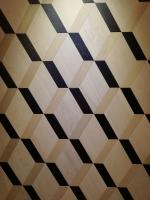 China Black White Stained Oak Parquet Floor Tiles Artistic Parquets 3D Showing for sale