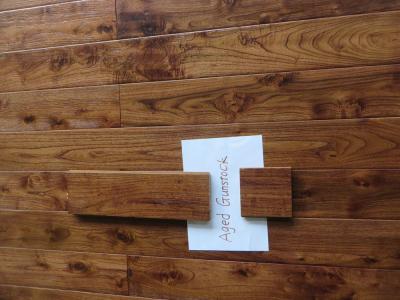 China Different Stained Asian Teak Solid Wood Flooring With Distressed Finishing for sale