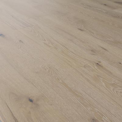 China Popular Brushed White Washed UV Lac Oak Engineered Wood Flooring, Thickness 15/4mm for sale
