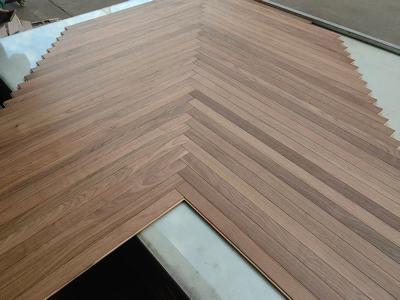 China 52mm American Walnut Herringbone Parquet Flooring with 3MM Top Veneer and 1210 x 52 x 10MM Size for sale