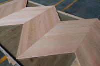 China AB Grade Engineered Red Oak Chevron Flooring with Brushed Surface and Natural Lacquered Finish for sale