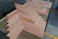 China AB Grade Engineered Red Oak Herringbone Flooring with Brushed Surface and Natural Lacquered Finish for sale