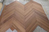 China Natural Vanished Chevron Parquet Flooring Engineered Walnut Oak Veneers Tongue Groove Matt Finish Durable Surface for sale