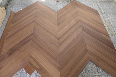 China Natural Vanished Chevron Parquet Flooring Engineered Walnut Oak Veneers Tongue Groove Matt Finish Durable Surface for sale