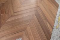 China Natural Vanished Chevron Parquet Flooring Engineered Walnut Oak Veneers Tongue Groove Matt Finish Durable Surface for sale