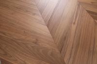 China Natural Vanished Chevron Parquet Flooring Engineered Walnut Oak Veneers Tongue Groove Matt Finish Durable Surface for sale