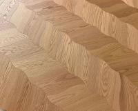 China Red Oak Leaf-patterned Geometric Wood Flooring, Prime Quality for sale