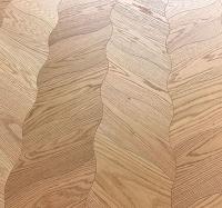 China Red Oak Leaf-patterned Geometric Wood Flooring, Prime Quality for sale