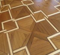 China Premium Art Parquetry Tiles In Teak Walnut And Birch Engineered Wood Flooring for sale