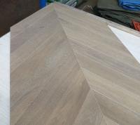 China Smoked Russian Oak Chevron Engineered Hardwood Flooring Indoor Floor for sale