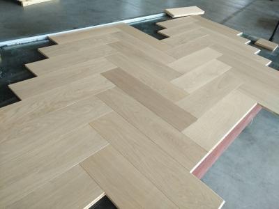 China European Oak Chevron Parquet Flooring Premium Grade Super Matt for sale