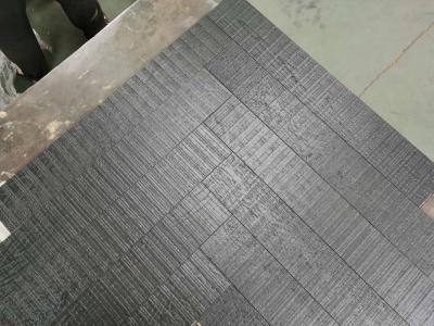 China Black Oak Herringbone Parquet Flooring With Saw Mark And Brush Surface for sale