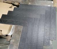 China Black Oak Herringbone Parquet Flooring With Saw Mark And Brush Surface for sale