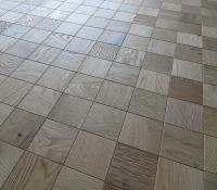 China Mosaic Oak Engineered Parquet Flooring Embossed Invisible Lacquer for sale