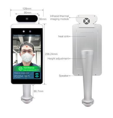 China Mask Detecting Facial Recognition Sensor 8 Inch On Wall Surface Security Alarm Terminal Panel for sale