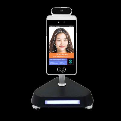 China high-tech access control desktop kiosk Android 8 inch screen support thermal imaging body temperature detector for sale