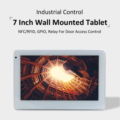 China Android Rooted Wall Installed 7 Inch HMI Control Touch Panel Support Ethernet POE DC In Power for sale