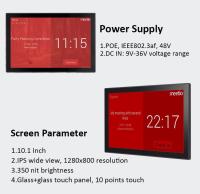 China Ten Inch Industrial Android Embedded Touchscreen Automation Panel Support Ethernet POE Powering No Battery for sale