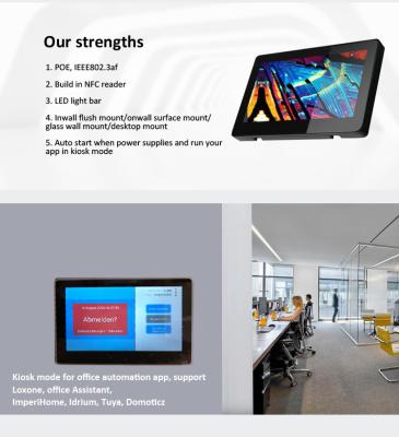 China 7 Inch Industrial Grade Android Embedded Wall POE Touch Screen with Wifi Ethernet No Battery for sale