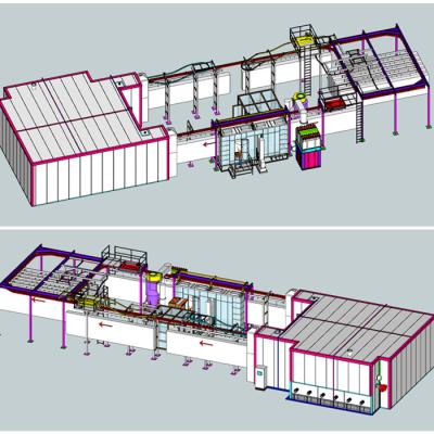 China High Efficiency Electrostatic Automatic Powder Coating Plant Line New Condition for sale