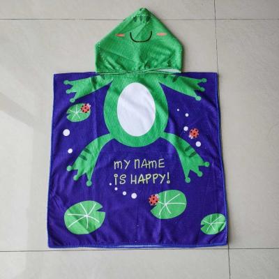 China Custom Kids Cartoon Hooded Microfiber Beach Towel 70x140cm Quick Dry for sale