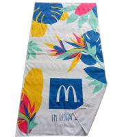 China Private label soft quick dry beach towel serviette de plage custom 100% polyester microfiber disperse print beach towels for sale