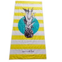 China Recycled Microfiber Beach Towel 70x140cm Sand Free Stripe Pineapple Print for sale