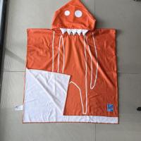 China Wholesale Microfiber Kids Cartoon Print Hooded Beach Poncho Towel 70x140cm for sale