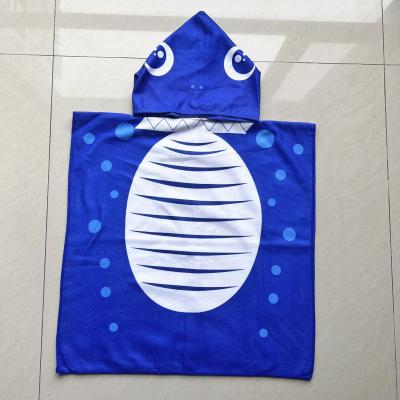 China Wholesale Microfiber Kids Hooded Surf Poncho Beach Towel 70x140cm 450GSM for sale