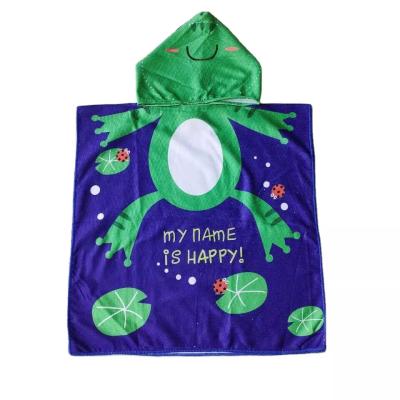 China Custom kids Cartoon Printing Hooded Microfiber Towel Beach for sale