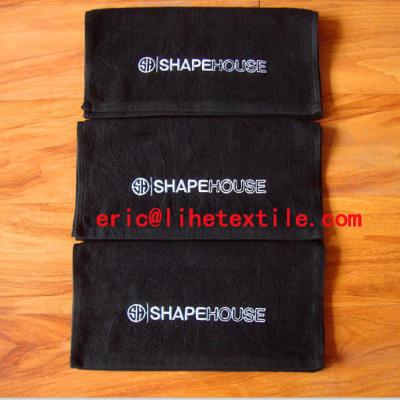 China Custom Logo 100% Cotton Towel Embroidery Jacquard Printed 400GSM 30x60cm for sale