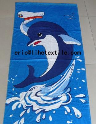 China 100% Cotton Reactive Printed Beach Towel 30x60 Inch GSM 350 400 for sale