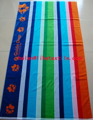China Cotton Yarn Dyed Stripe Beach Towel 100x180cm 500GSM Heavy Duty for sale