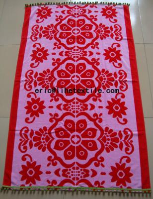 China Custom Logo Printed Beach Towel 100% Cotton with Fringes 70x140 cm for sale