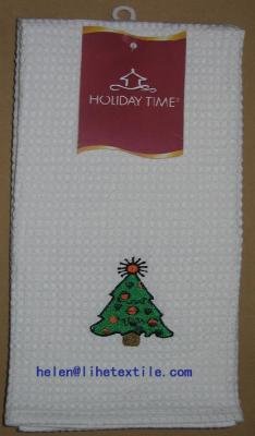 China Custom Christmas Logo Embroidered Towel Set 40x60 cm High Quality Cotton for sale