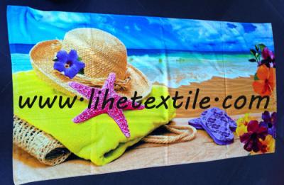 China Custom Photo Printing Beach Towel 70x140cm 100% Cotton GSM400 for sale