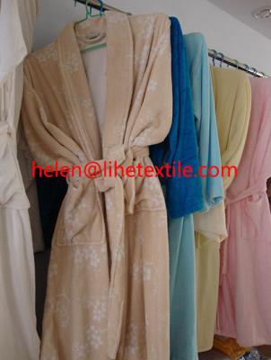 China 100% Cotton Bathrobe Bath Shirt Available in Yellow Blue White Soft Absorbent for sale