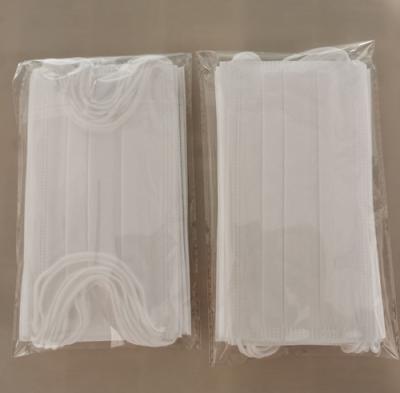 China 3 Ply Disposable White Face Mask Adult Size 50 Pcs CE Certified for sale