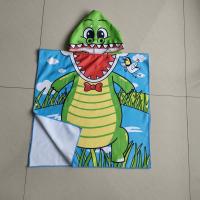 China Custom Microfiber Kids Poncho Towel 70x140cm Printed Cartoon Beach Towel for sale