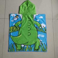 China Custom Microfiber Kids Poncho Towel 70x140cm Printed Cartoon Beach Towel for sale