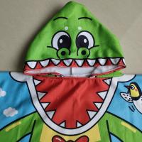 China Custom Microfiber Kids Poncho Towel 70x140cm Printed Cartoon Beach Towel for sale