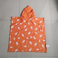 China Custom Microfiber Kids Hooded Poncho Beach Towel 70x140cm 450GSM for sale