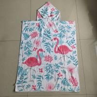 China Custom Digital Print Beach Changing Robe Hooded Poncho Towel with Pocket 80x160cm for sale