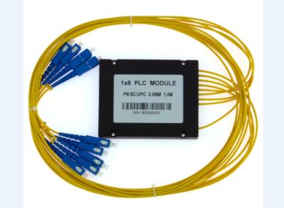 China ABS PLC Fiber Optic Splitter 1x8 with 10.3dB Insertion Loss and 0.3dB PDL for CATV and FTTX Systems for sale