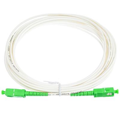 China G657B3 Anti-Bending SC Single Mode Fiber Optic Patch Cord - 2.0-3.0mm PVC White Cable with 5mm Bend Radius for sale