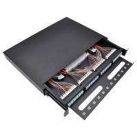 China 96F LC Fiber Optic Splicing Tray 1U Patch Panel with OM3 Pigtails - 1.2mm Aluminum 19-Inch Rack Mount for sale