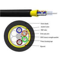 China 6F-144F SM ADSS Aerial Fiber Optic Cable Outdoor 100M 120M 150M PE Single Sheath 10-11.8mm Diameter for sale