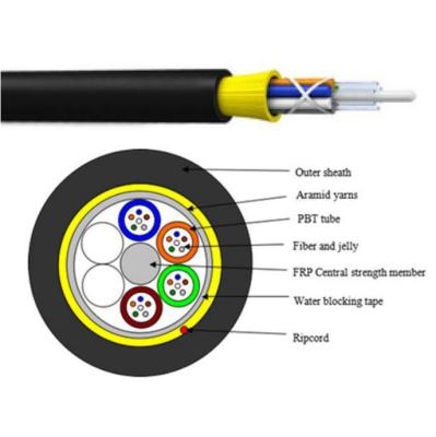 China 6F-144F SM ADSS Aerial Fiber Optic Cable Outdoor 100M 120M 150M PE Single Sheath 10-11.8mm Diameter for sale